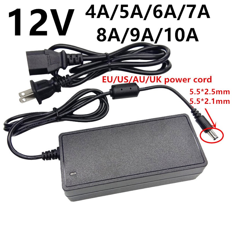 12V universal AC DC power adapter 12V 4A 5A 6A 7A 8A 9A 10A Power ...