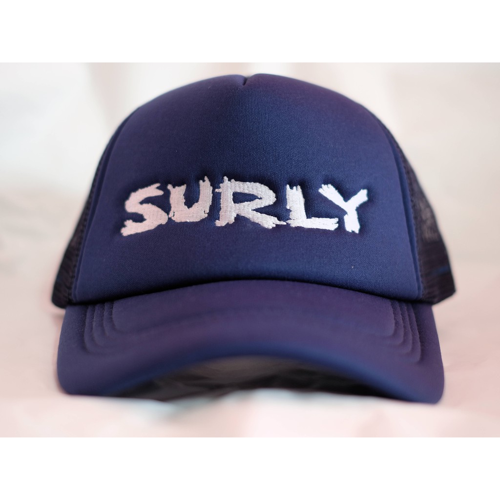 Navy Blue Mesh Trucker Cap with Surly Embroidery: Cycling, Bikes ...