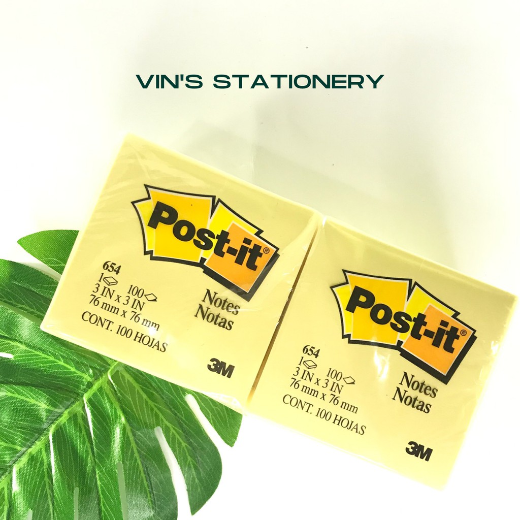 Original STICKY NOTE / POST IT 3M 654 YELLOW PER PACK | Shopee Philippines