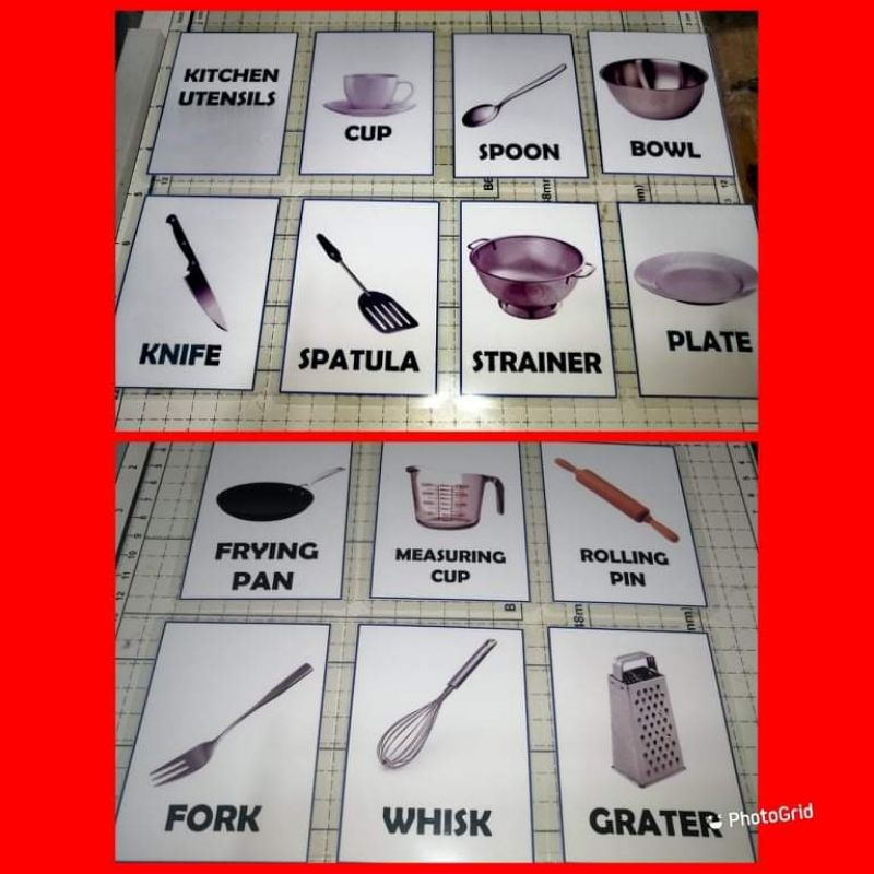 Learning Flashcards- KITCHEN UTENSILS | Shopee Philippines