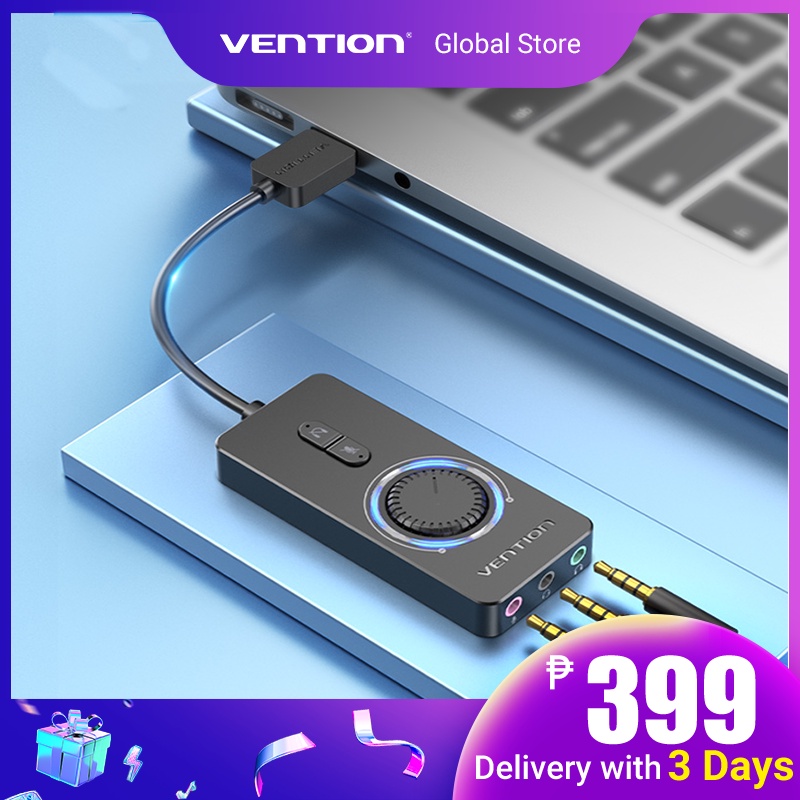 Vention Sound Card Usb External Stereo Adapter With Volume Control For ...