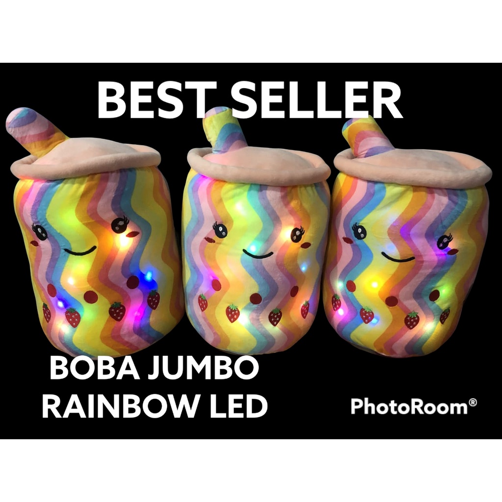 Rainbow LED Boba Doll Pillow and Plos size, JUMBO Large LED Lights with ...