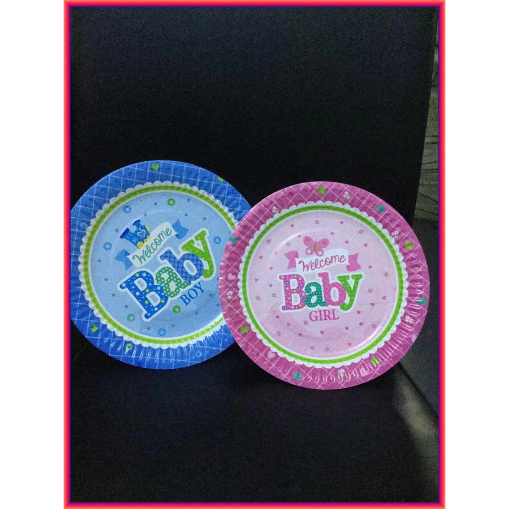 Baby boy&baby girl &paper plate 10pcs per pack | Shopee Philippines
