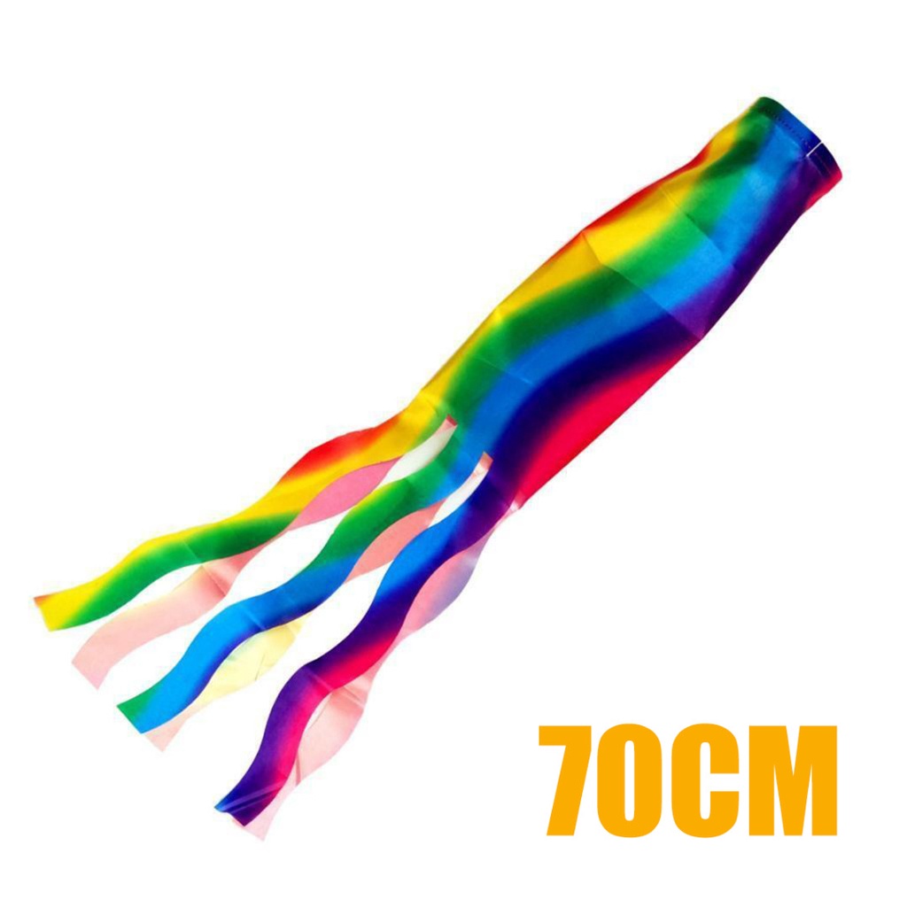 70cm Rainbow Wind Sock Streamer Flags Festivals Caravan Camping ...