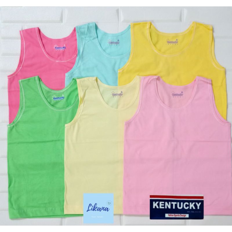 Sando Kentucky Assorted Color for girl 100%cotton 6pcs | Shopee Philippines