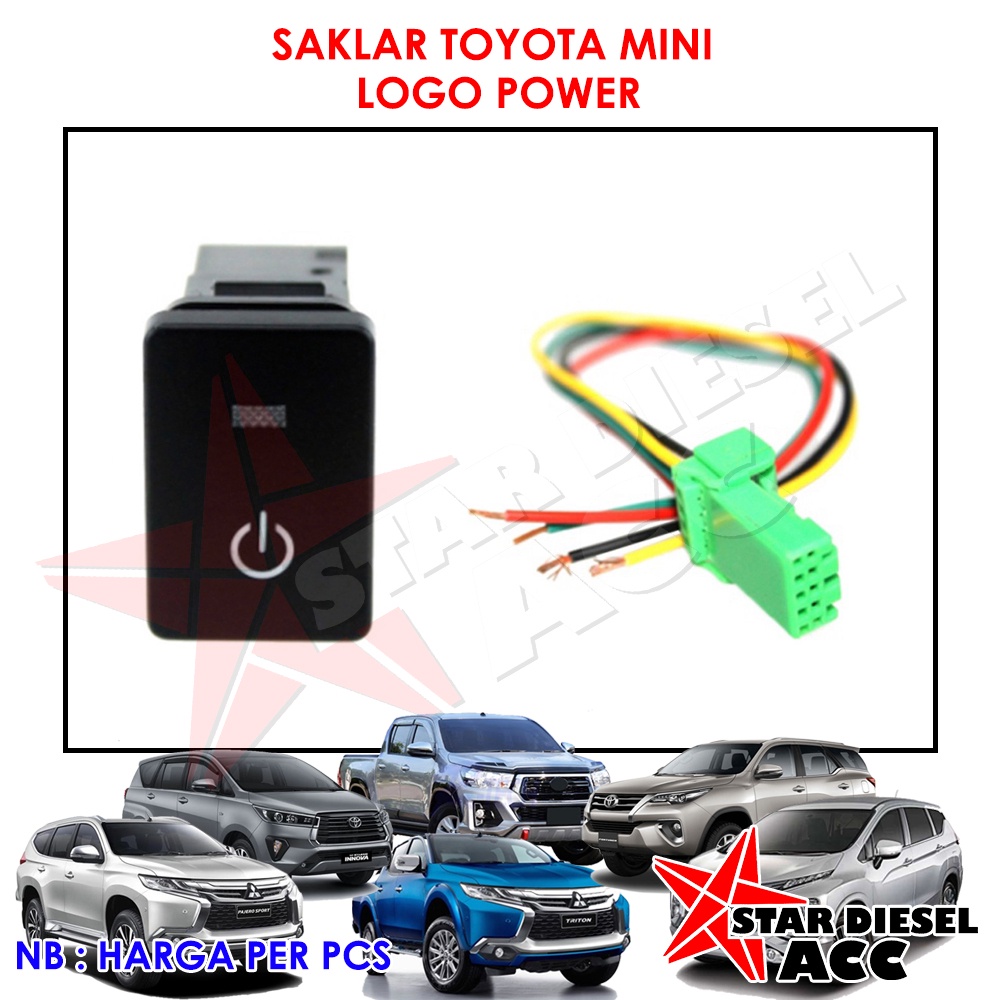 TOMBOL Mini LIGHT BUTTON TOYOTA FORTUNER VRZ INNOVA REBORN INNOVA GRAND ...