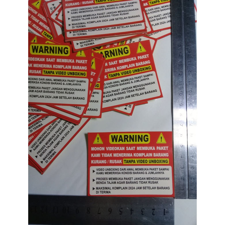 Sticker UNBOXING-LABEL UNBOXING (1 Pack Of 50pcs) SIZE 4X6 CM (1 Pack ...