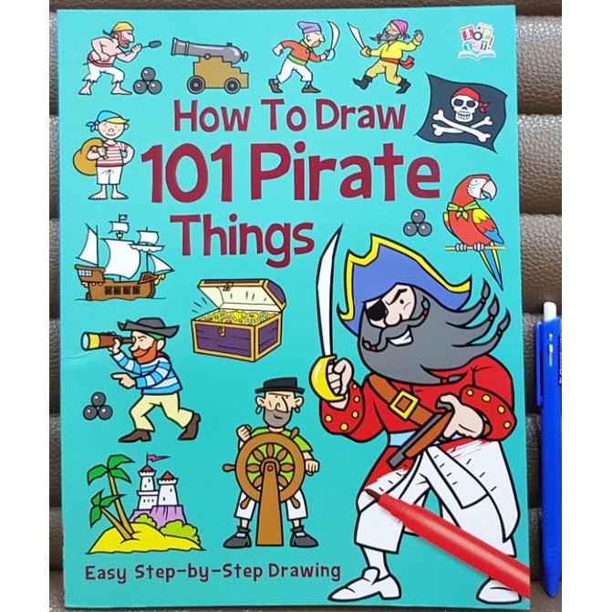 How to draw 101 Pirate things easy step-by-step drawing | Shopee ...
