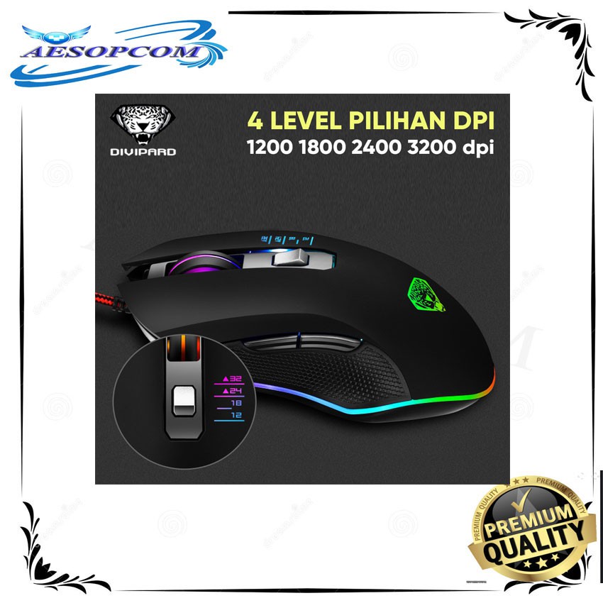 USB Mouse Gaming Colorful Backlight Divipard G302 3200 DPI | Shopee ...