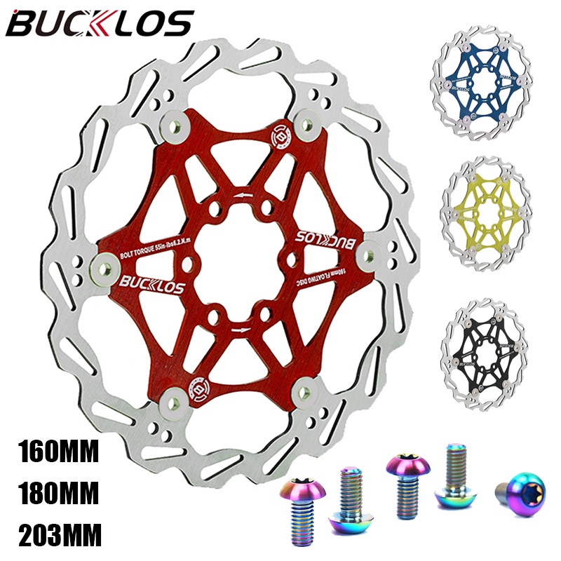 BUCKLOS Mountain Bike Disc Floating Pads Brake Rotor 160mm 180mm 203mm ...