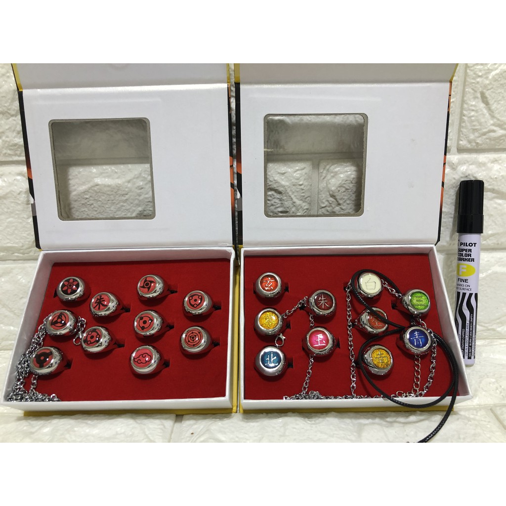 Naruto Ring Akatsuki Rings Sasuke Itachi Sharingan Cosplay Rings Set ...