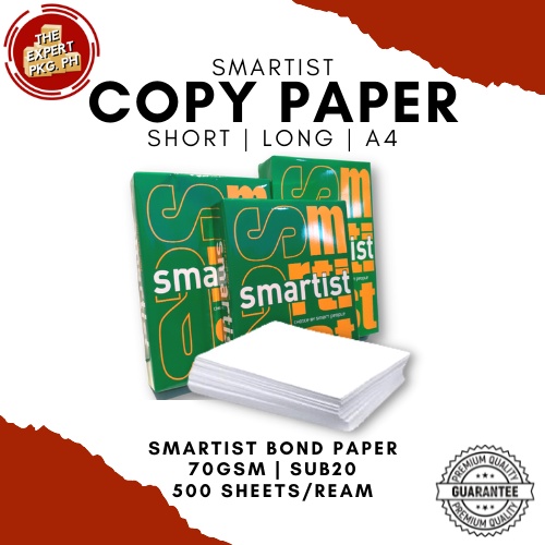 Smartist Copy Paper / Bond Paper - (Short / Long / A4) 70GSM | 500 ...