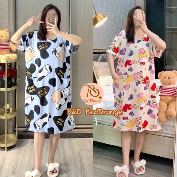 R&O #DS2 Korean daster dresses double pocket Plus Size sleepwear ...