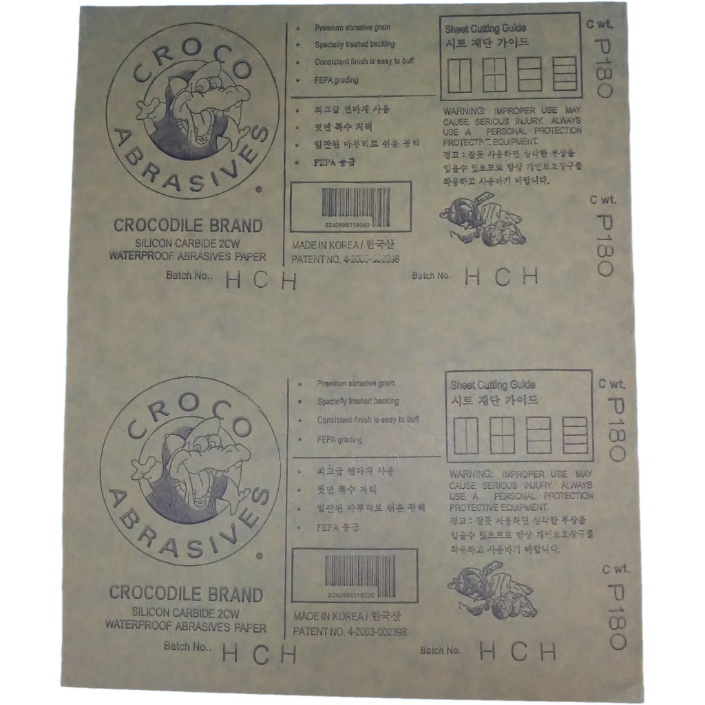CROCODILE SAND PAPER NO. 180 ( TINGI 1 PIECE ) | Shopee Philippines