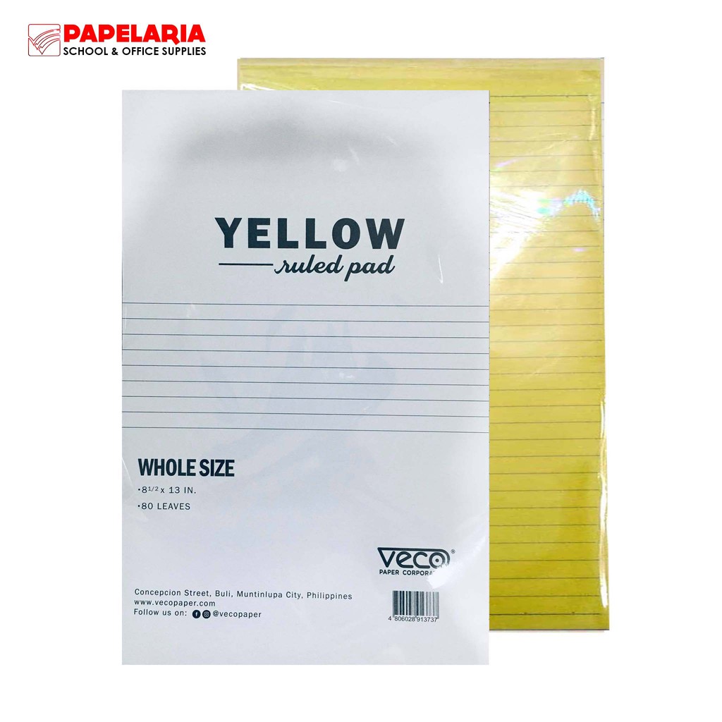 VECO YELLOW RULED PAD | Shopee Philippines