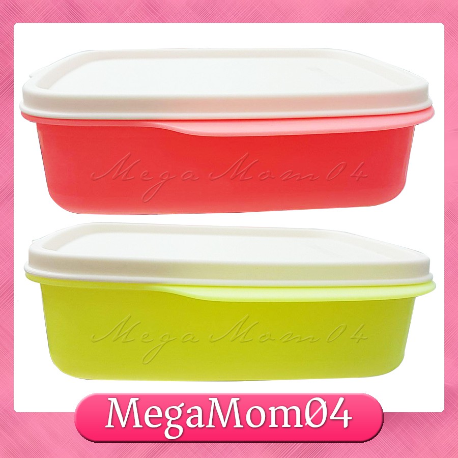 Tupperware 550ml Square Divided bento Lunch Box Neon Dirty cover ...