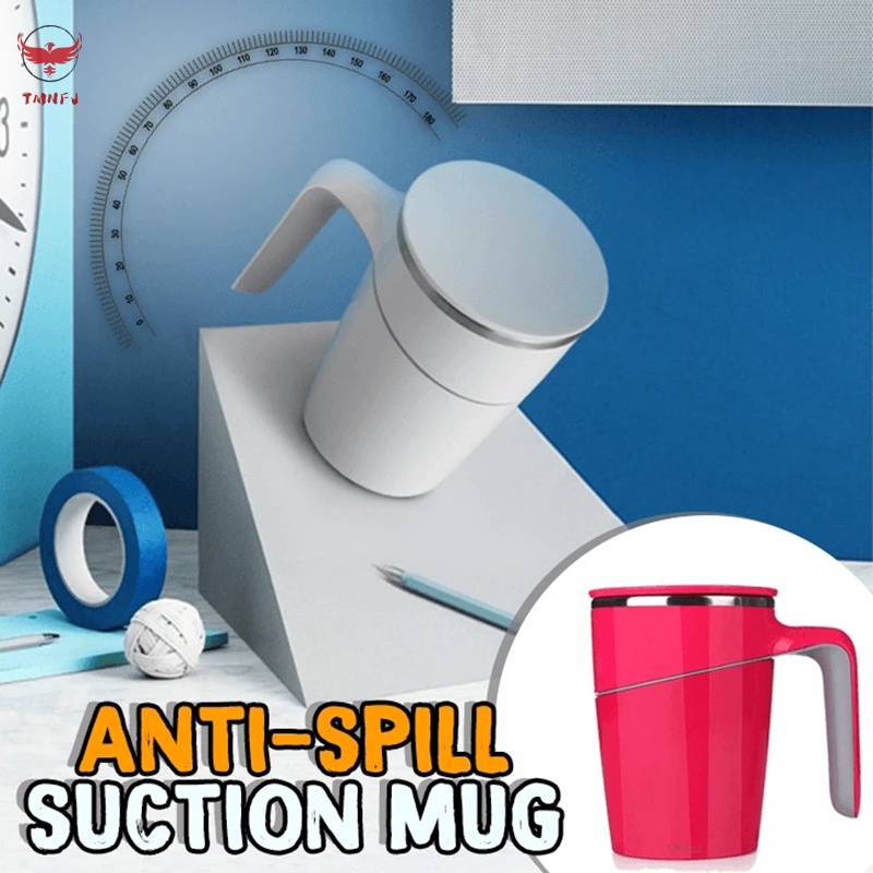 Anti-Spill Suction Mug with 360 Swivel Handle Vacuum Bottom Design 2 ...