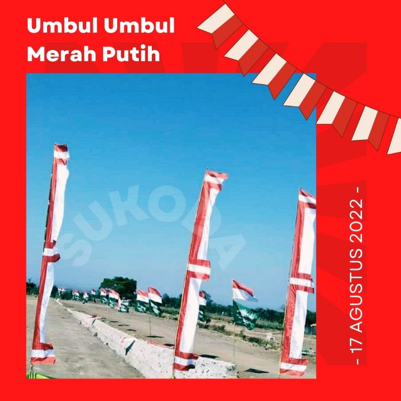 MERAH PUTIH Red and white flag pennant titoron cloth | Shopee Philippines