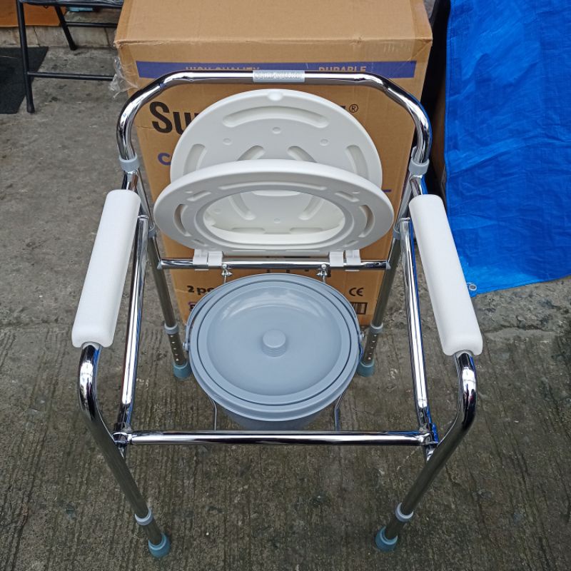 Commode Chair Steel Frame, Chrome Sure-Guard | Shopee Philippines