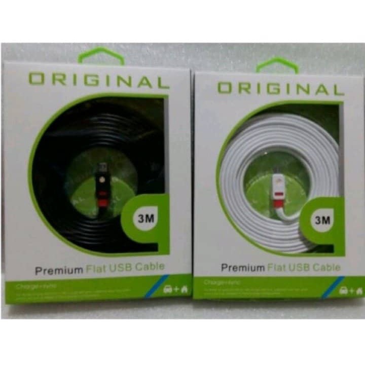 Premium Flat USB Cable 1M 3M (Micro / Type-C) | Shopee Philippines