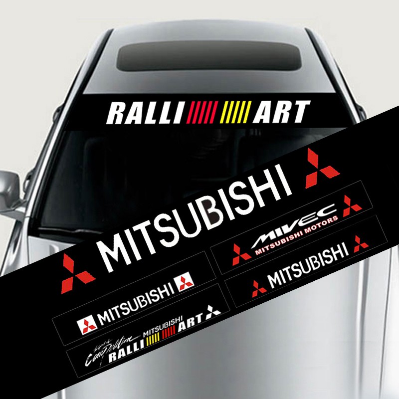 Ralliart MIVEC Modified Car Front Reflective Windshield Stickers for ...