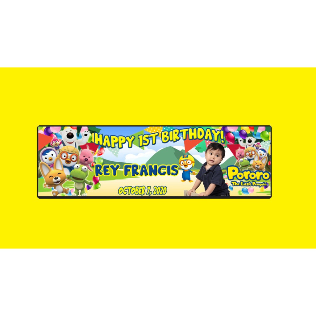 Pororo 18"x60" Tarpaulin Birthday Party Banner | Shopee Philippines