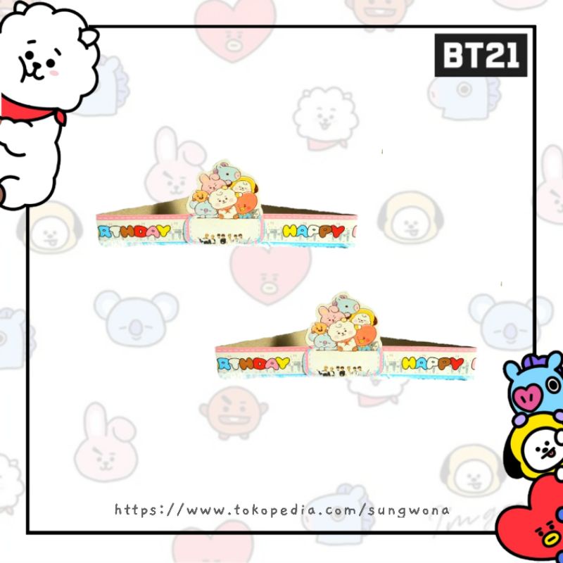 Bt21 BTS Baby Tata Chimmy Cooky Koya Rj Mang Shooky Birthday Hat ...
