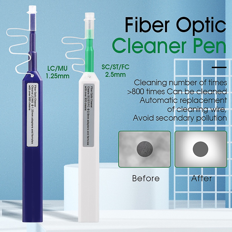 SC/FC/ST/LC One-Click Cleaner Tool 1.25mm and 2.5mm Fiber Optic Cleaner ...