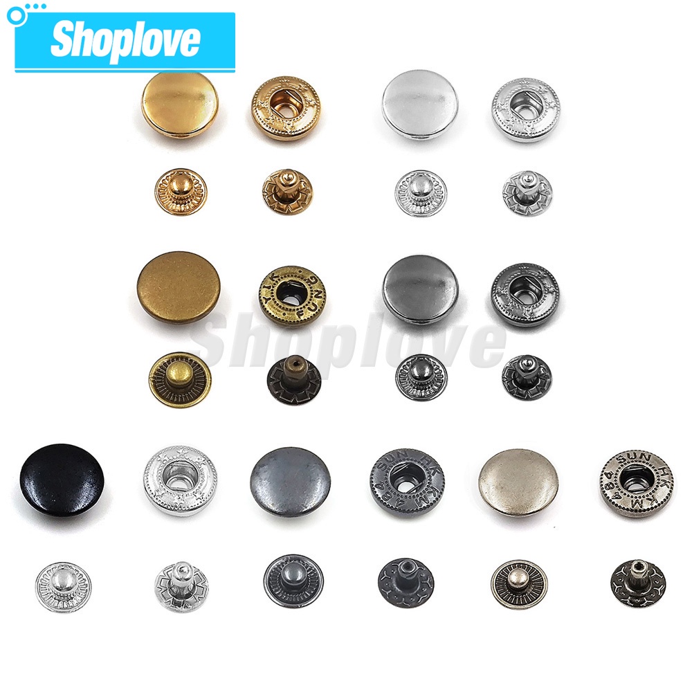 25Sets Snap Fasteners Metal Snaps Press Button Studs For Sewing Clothes ...