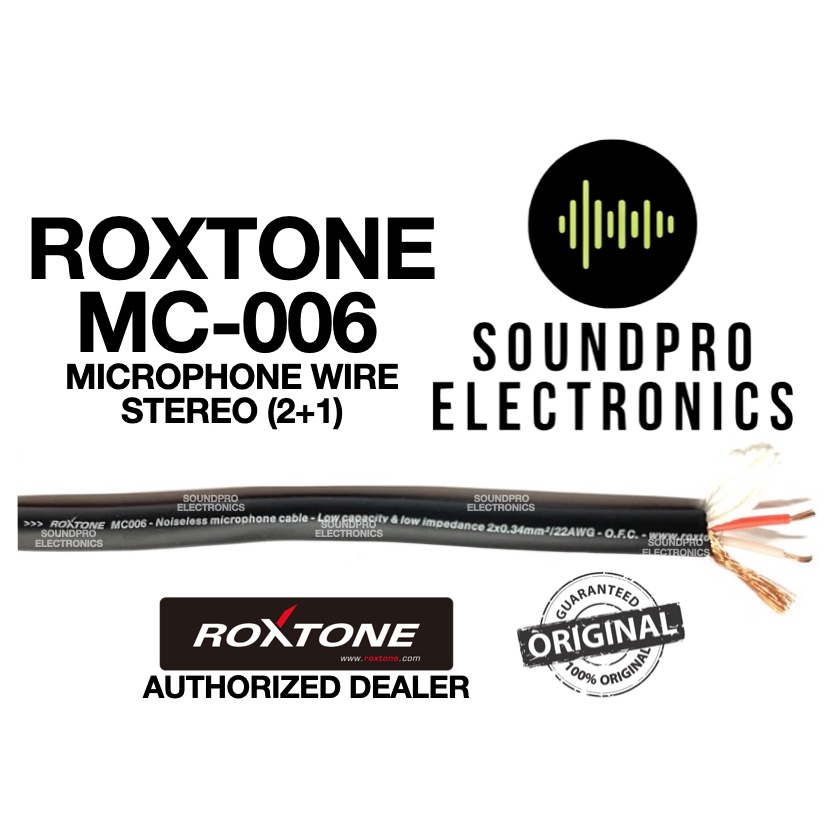 Original Roxtone MC-006 Microphone Wire Stereo (2+1) (6.5mm) | Shopee Philippines