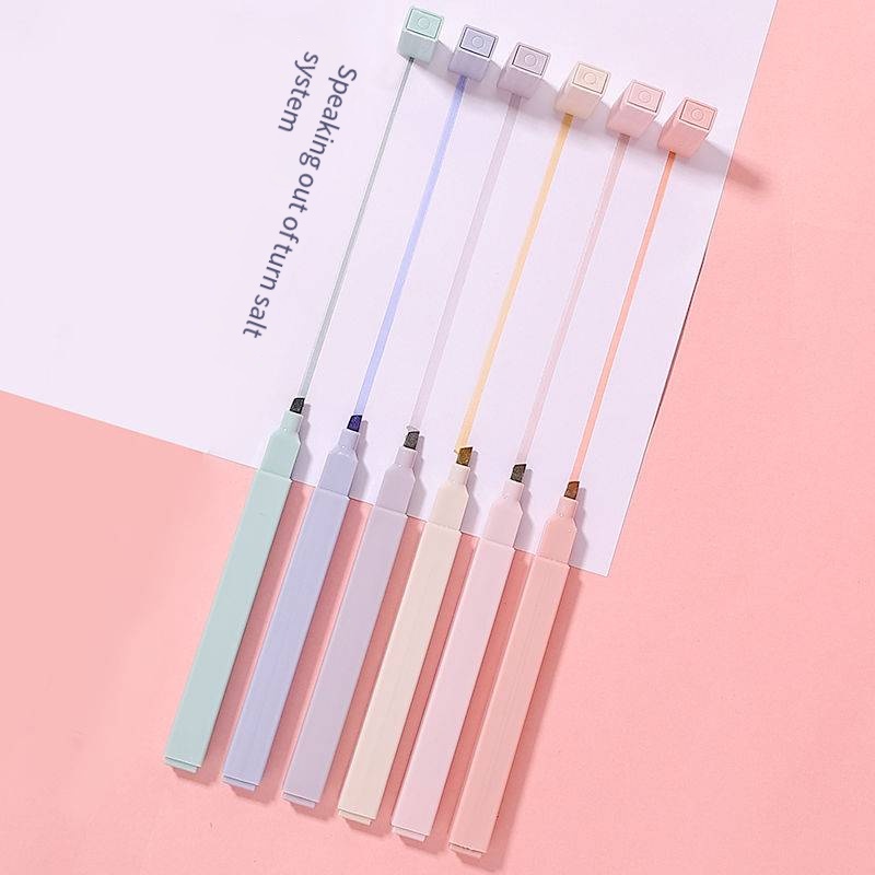 Morandi color highlighter eye care marker soft head marker student ...