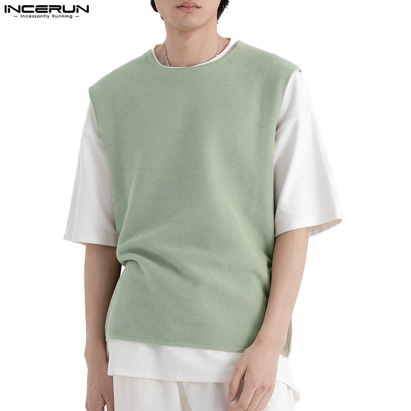 INCERUN Men Basic Style Clubwear Pure Color Sleeveless Waistcoat Tank ...