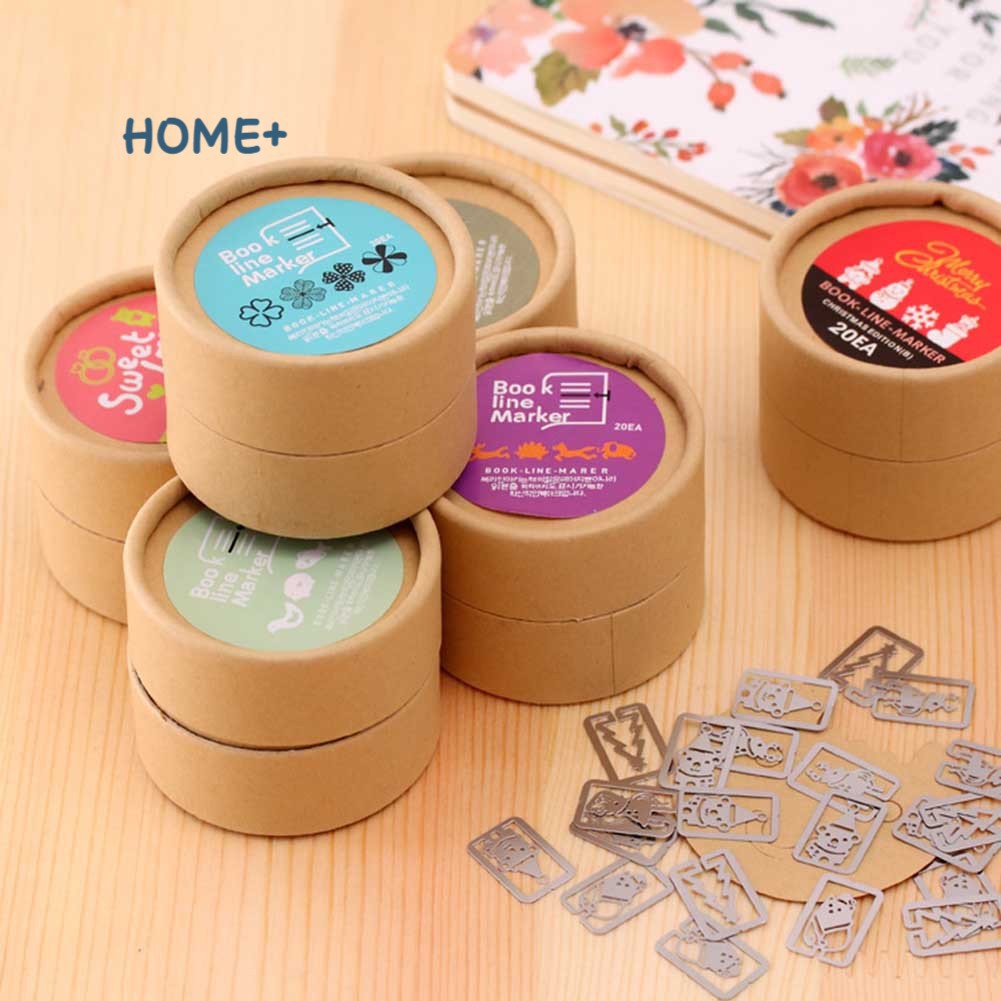 20 Pcs Mini Bookmark Metal Clips Cute Cartoon Animal Book Line Marker ...