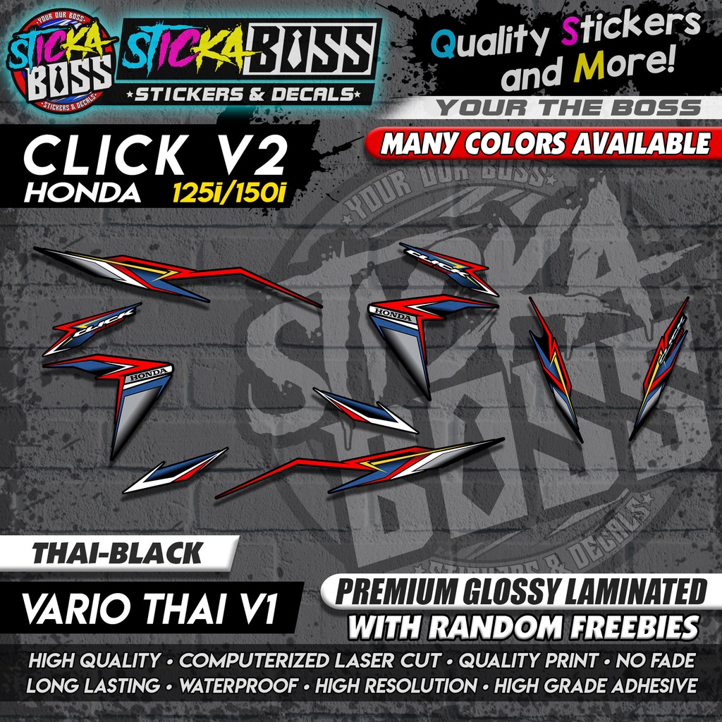 CLICK 125i / 150i V2 DECALS ( VARIO THAI V1 )【PREMIUM GLOSSY LAMINATED ...