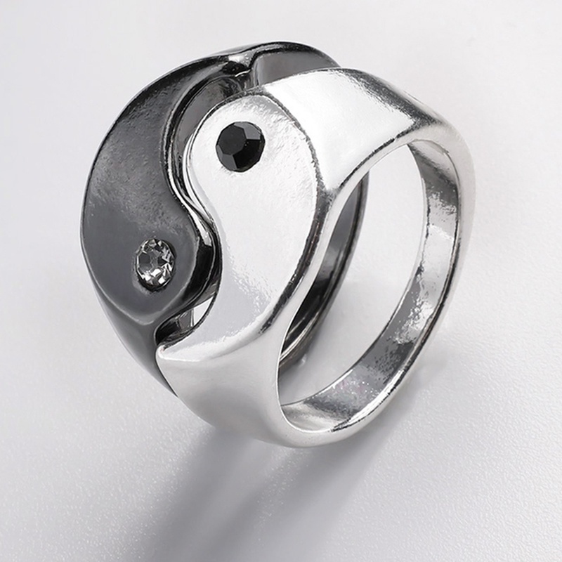 Tai Chi Gossip Yin and Yang Stitching Alloy Ring / Confession Promise ...