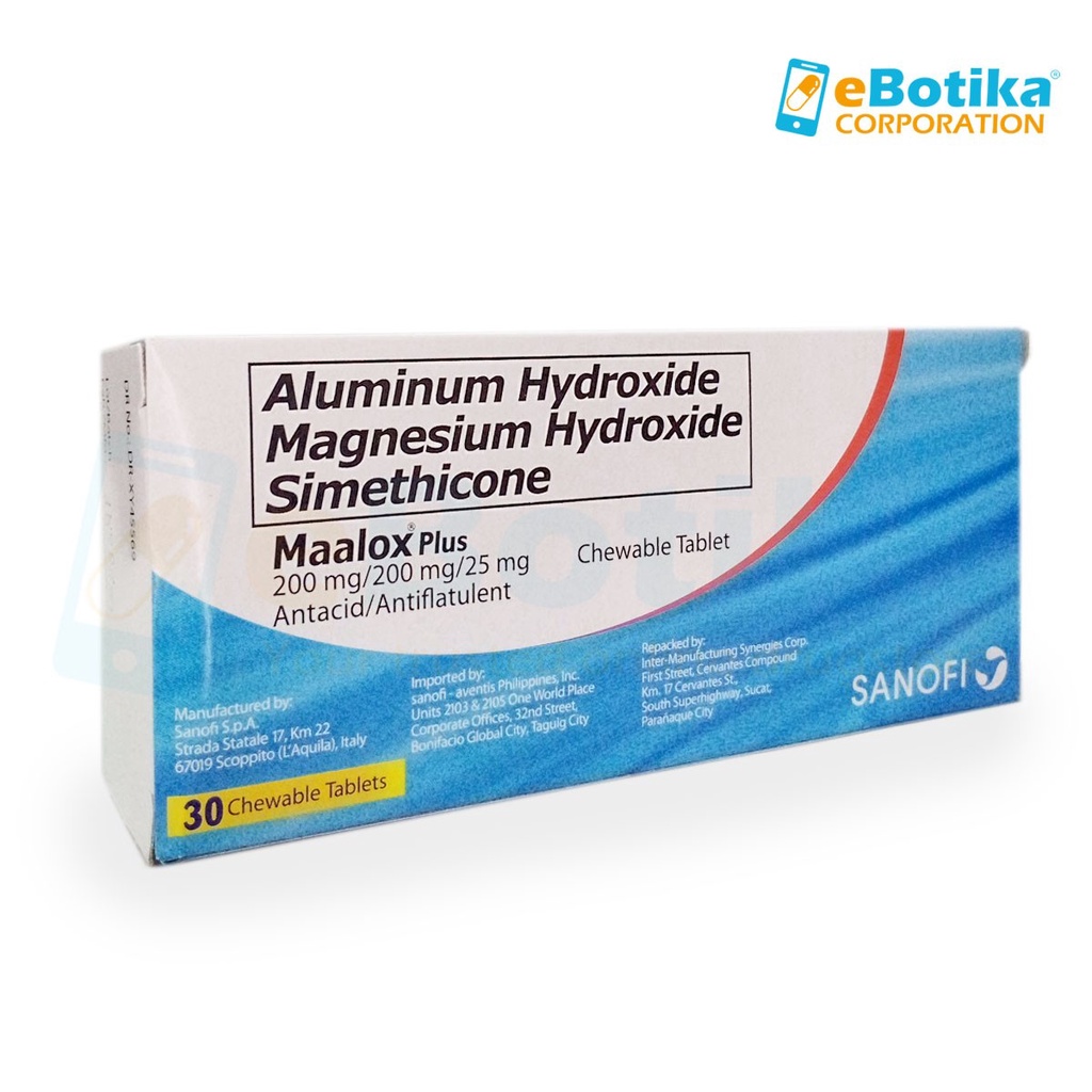 Maalox Plus 25 mg Chewable Tablet - (10pcs Chewable Tablets) | Shopee ...