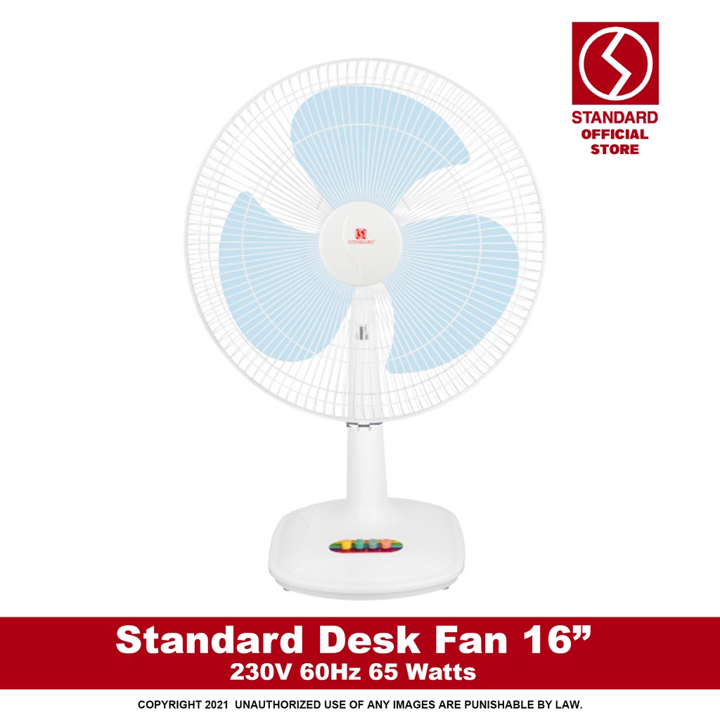 Standard Desk Fan 16" Plastic blade (Random Color) SDX:16C1 | Shopee ...