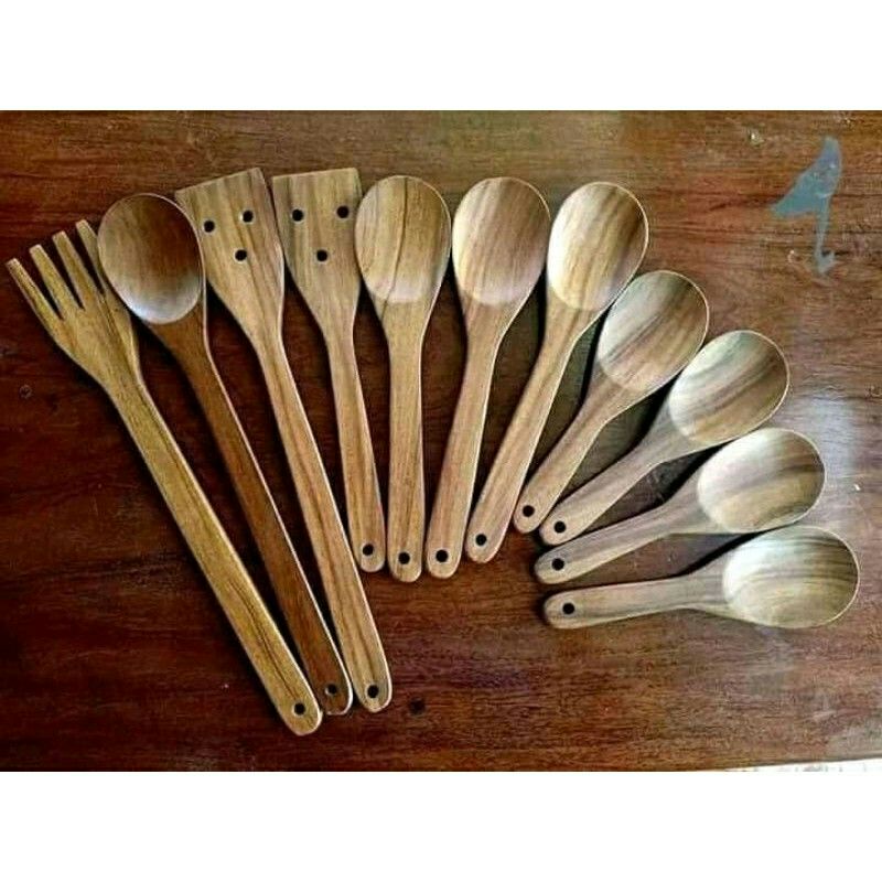 LADLE SET SPATULA (magkuno wood) | Shopee Philippines