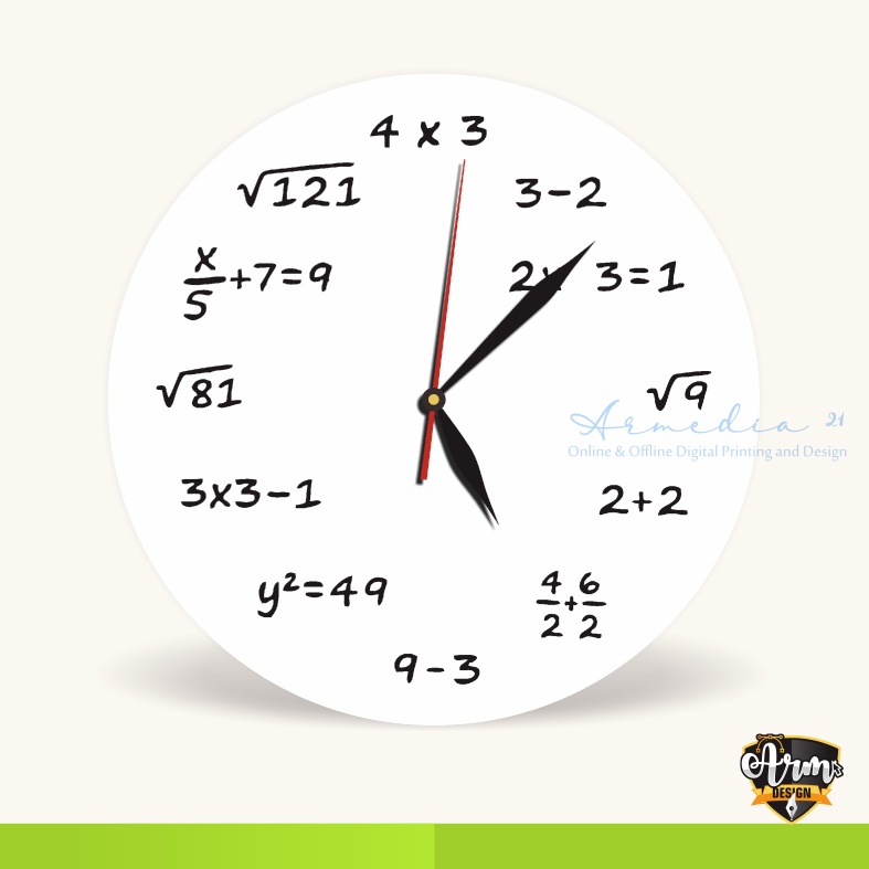 Unique Square Root MTK Mathematics Cute Aesthetic Wall Clock | Shopee ...