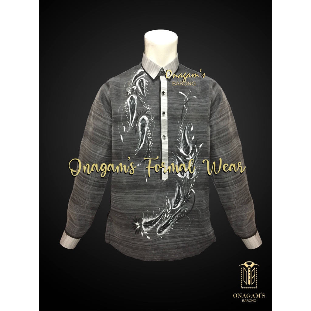 hand painted black barong tagalog customizable size | Shopee Philippines