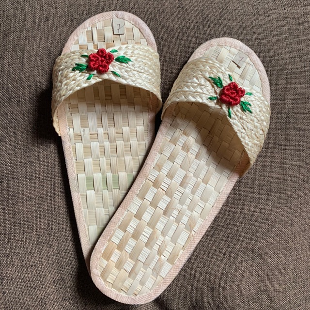 Abaca indoor slippers slip on slippers handicraft | Shopee Philippines