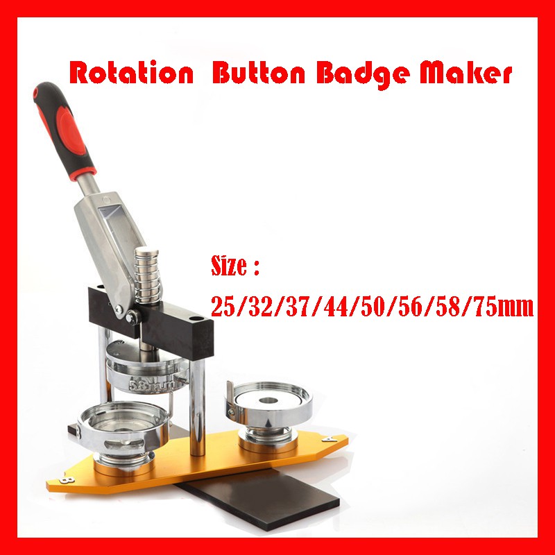 Rotation Button Badge Maker Button Badge Pin Punch Machine | Shopee ...