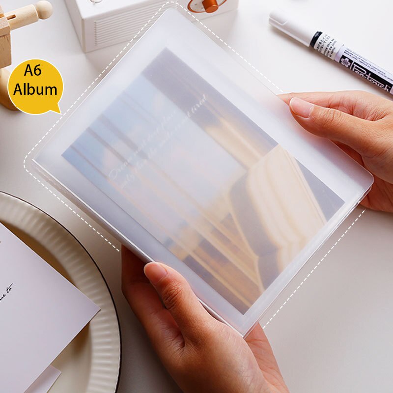 A6 40 Pages Transparent Postcards Storage Book Picture Album Invoice ...