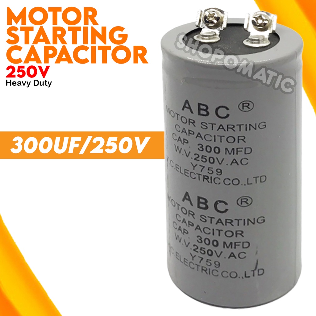 300UF/250VAC 2Terminals Polypropylene Film Motor Run Start Capacitor ...