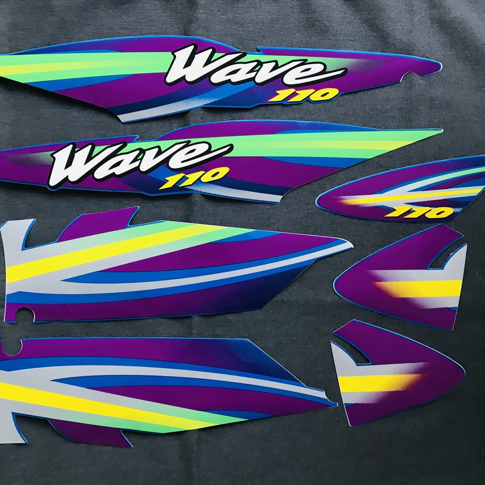 Original SET OF THAI WAVE THAI MOTORCYCLE DECAL, WAVE 110 FISHBONE ...
