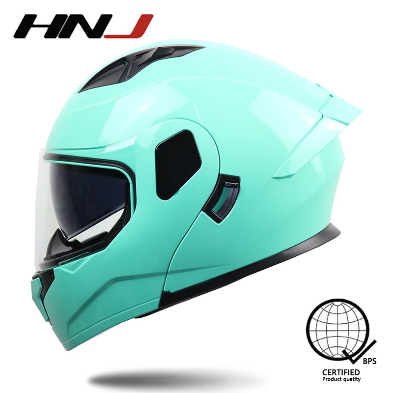 HNJ 937 Plain Modular Helmet Full Face Or Half Unisex Motorcycle ...