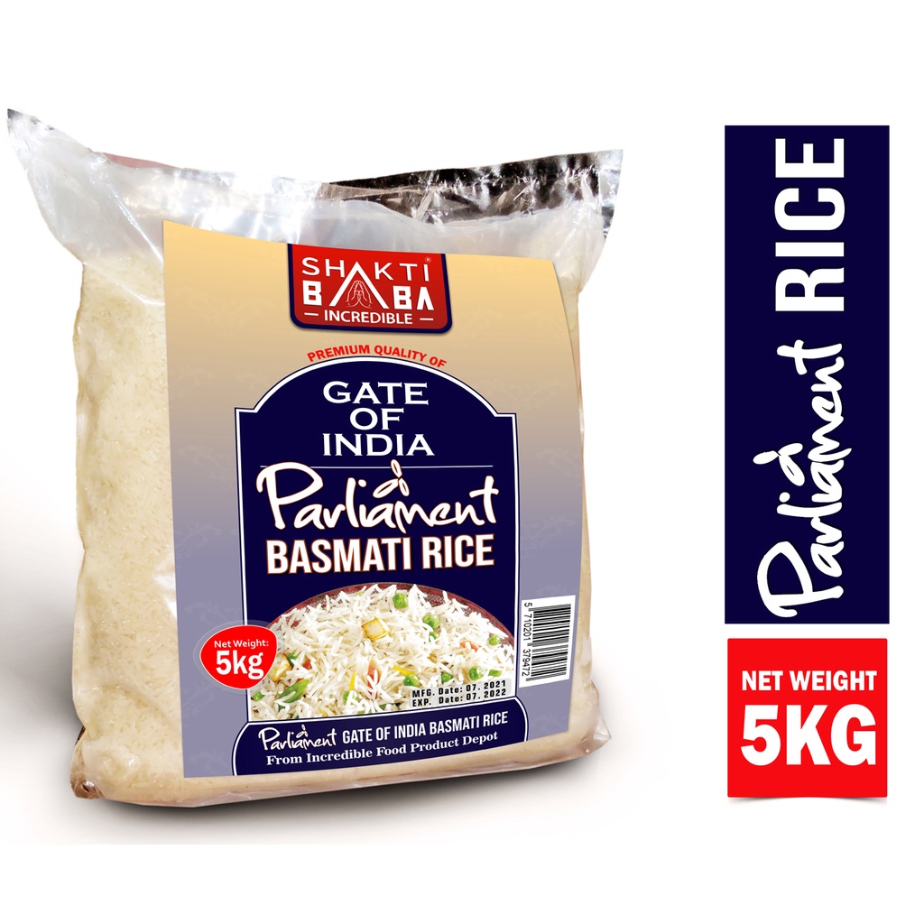 Gate of India (GENUINE NO MIXED GRAIN) Parliament Basmati Rice 5kg ...