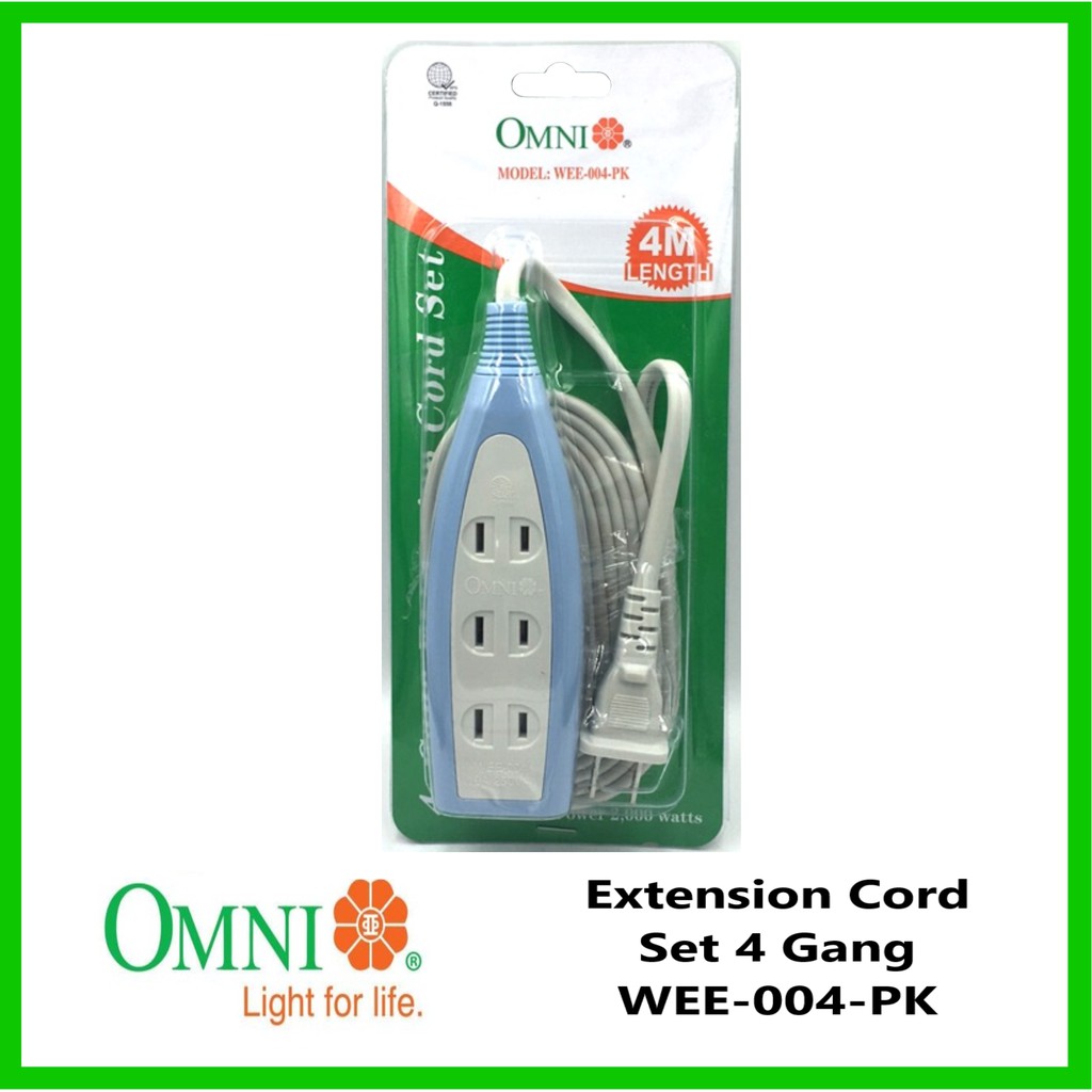 Omni 4-Gang Extension Cord Set WEE-004-PK | Shopee Philippines