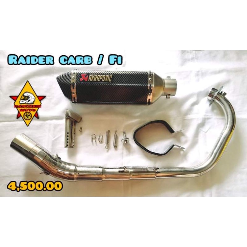 SUZUKI RAIDER 150 CARB/FI 370MM AKRAPOVIC FULL EXHAUST SYSTEM | Shopee ...