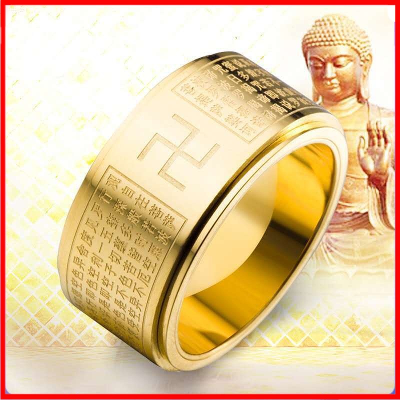 (NEW)Amulet Heart Sutra Ring (Gold Buddha Ring / Lucky Ring) | Shopee ...